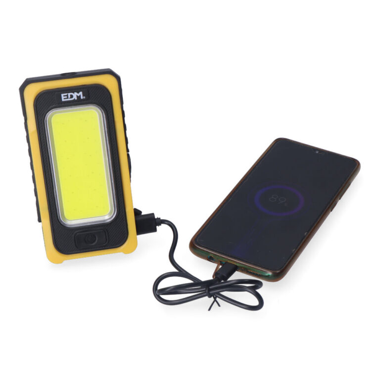 LANTERNA LED SOLAR RECARREGÁVEL C/ GANCHO E ÍMAN COB 10W 750LM - AMAROLED